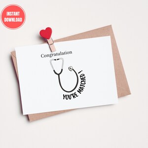 Congratulation You Matched Card, Graduation Doctor, Medical Student ...