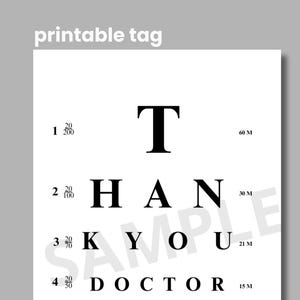 Personalized Eye Doctor Thank You Card: Medical Theme (digital Download ...