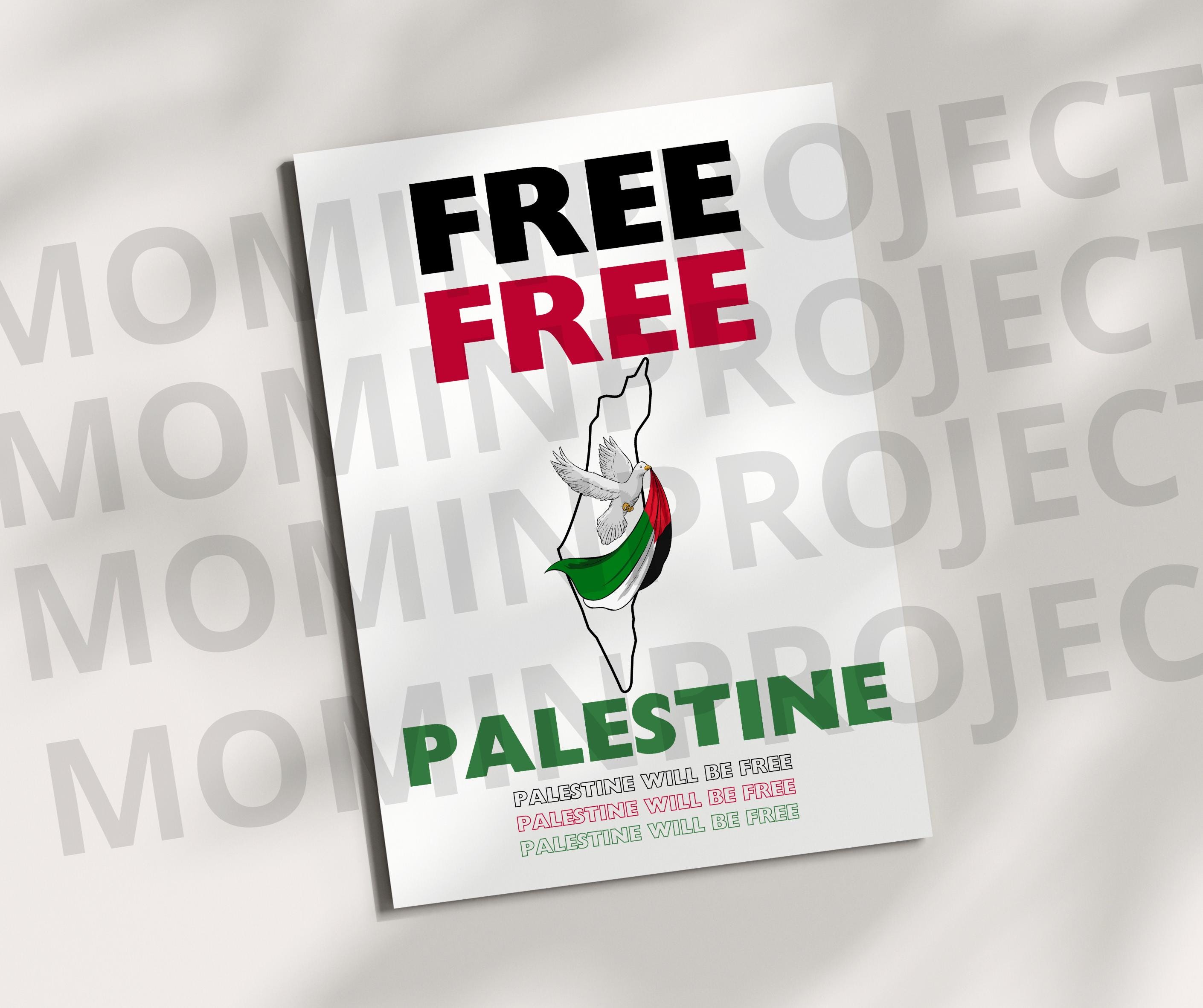 Free Palestine Poster, Protest Wall Art, Support Palestine Flag Decor ...