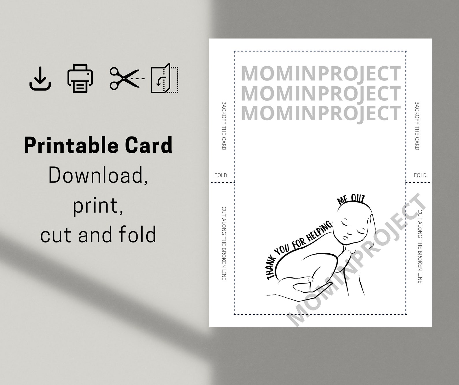 Thankyou for Helping Me Out Card, Thanks Gift for Obgyn Midwife ...