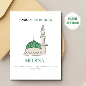 Umrah Mubarak Greeting Card, Gift for Umrah, Umroh Print, Hajj ...