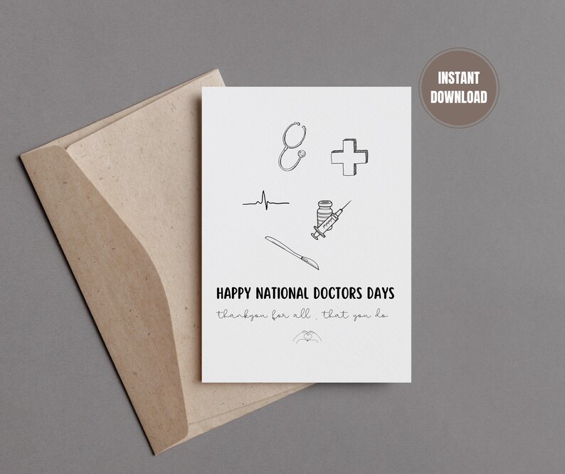 Happy National Doctor's Day Card and Medical Thank You, Doctor Day Gift ...