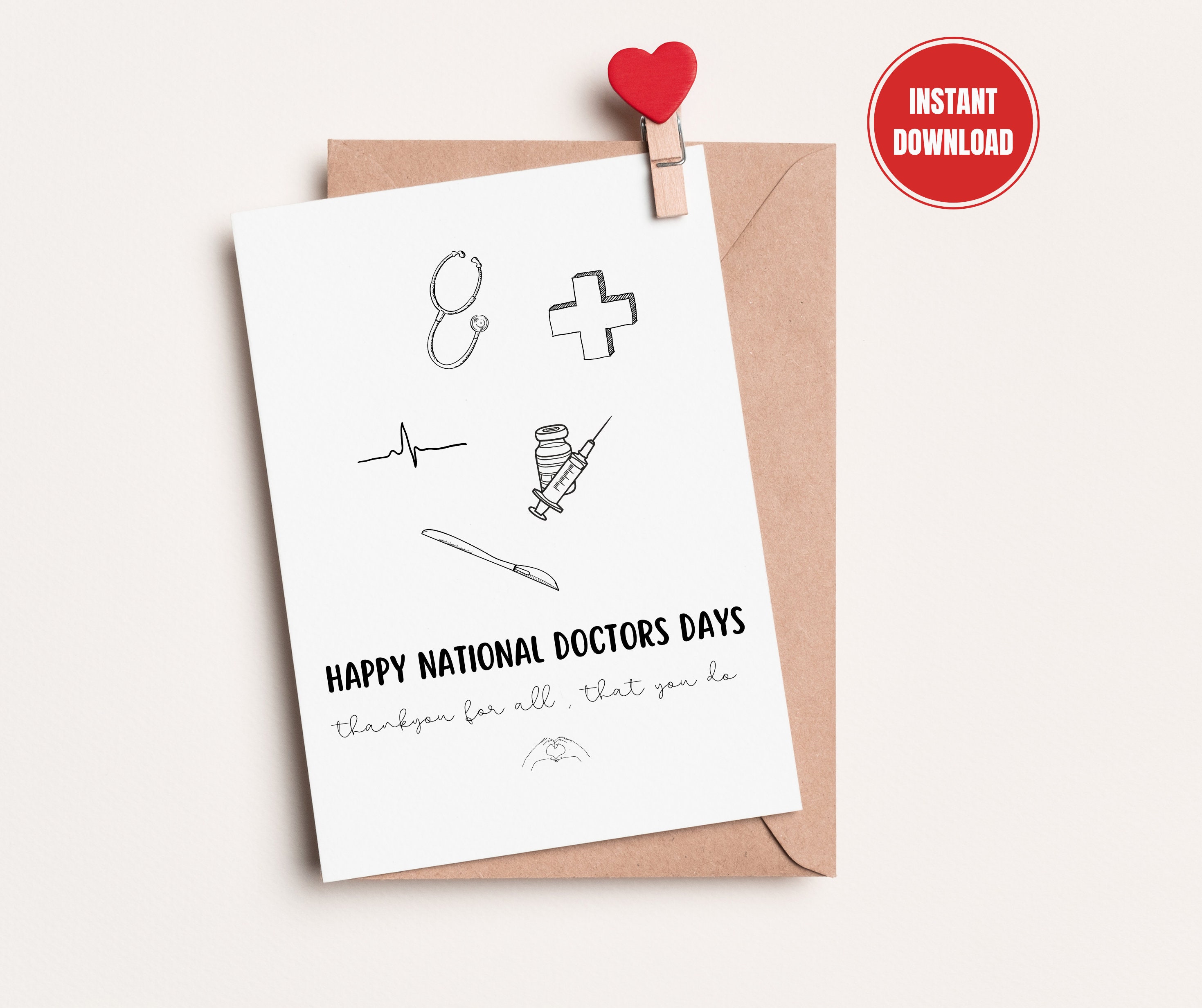 Happy National Doctor's Day Card and Medical Thank You, Doctor Day Gift ...
