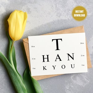 Eye Doctor Thank You Card, Thanks Gift for Optometrist, Optometry ...