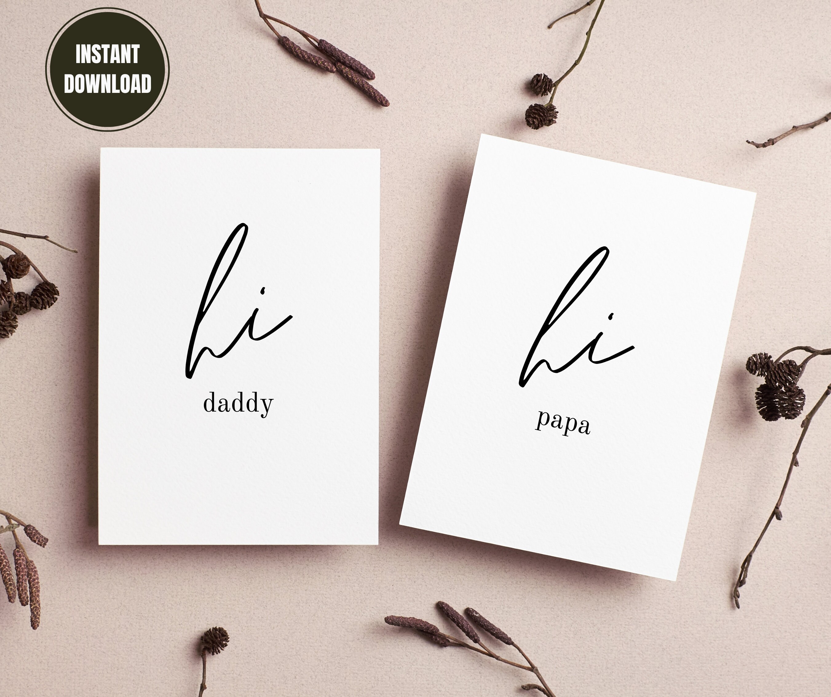 Hi Papa, Daddy Pregnancy Reveal Card, Baby Announcement Card, Surprise ...