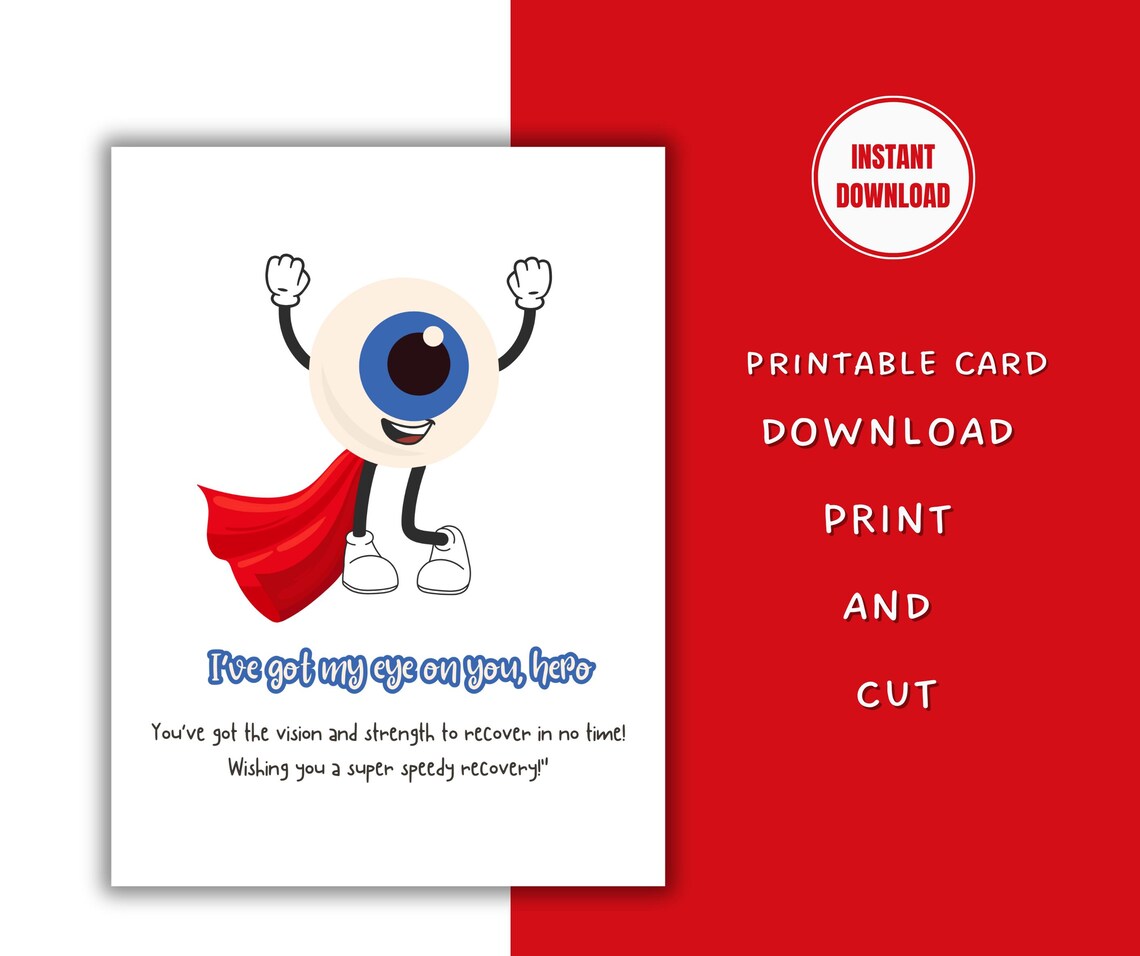 I've Got My Eye on You, Get Well Soon Card, Cute Encouragement Card ...