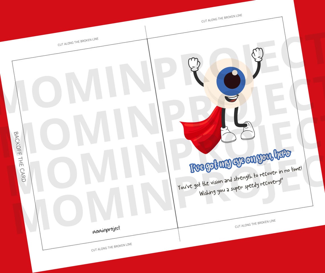 Funny 'eye on You' Get Well Card, Encouragement Gift (digital Download ...