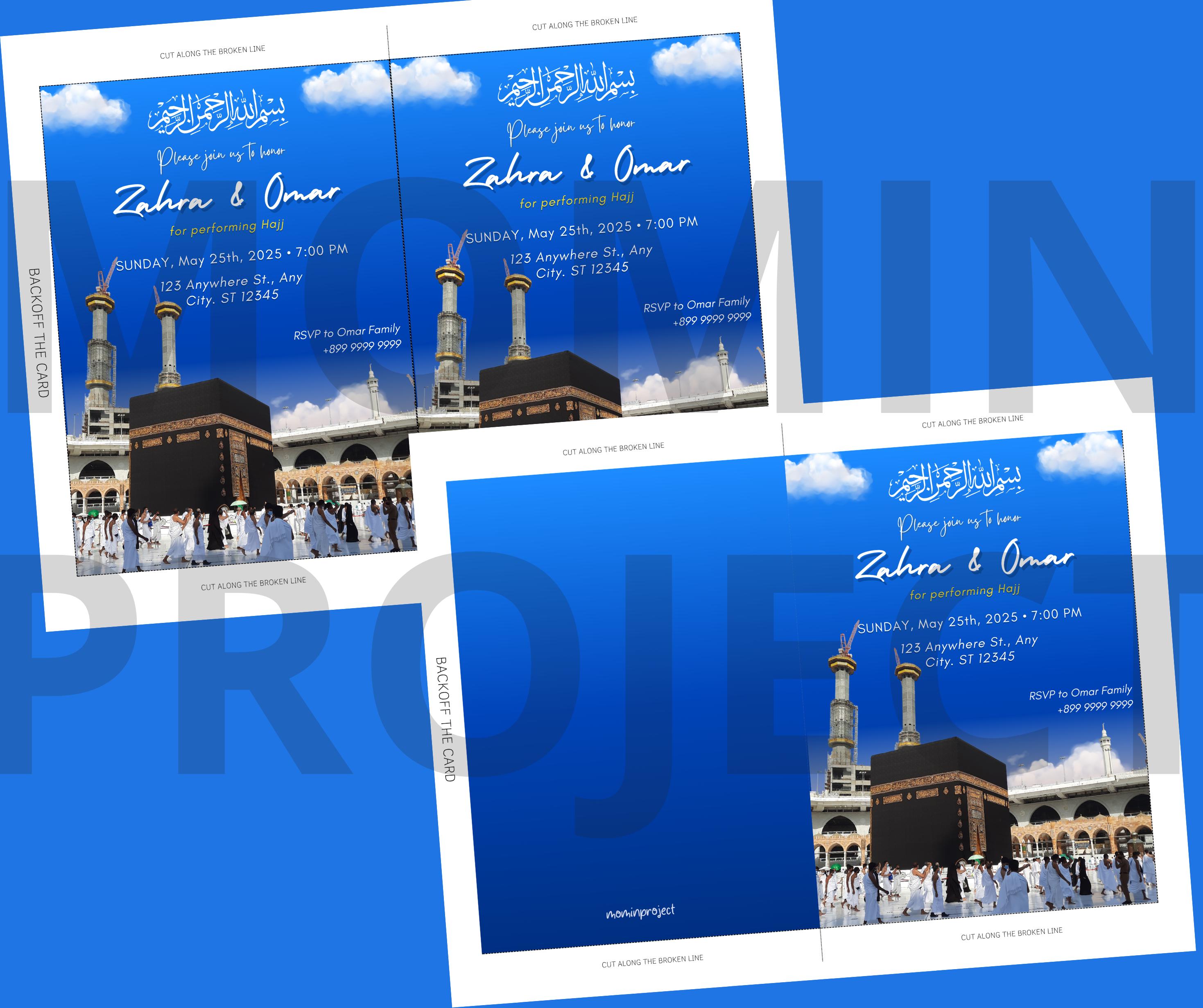 Hajj Invitation Template, Personalized Hajj Party Invite, Islamic ...