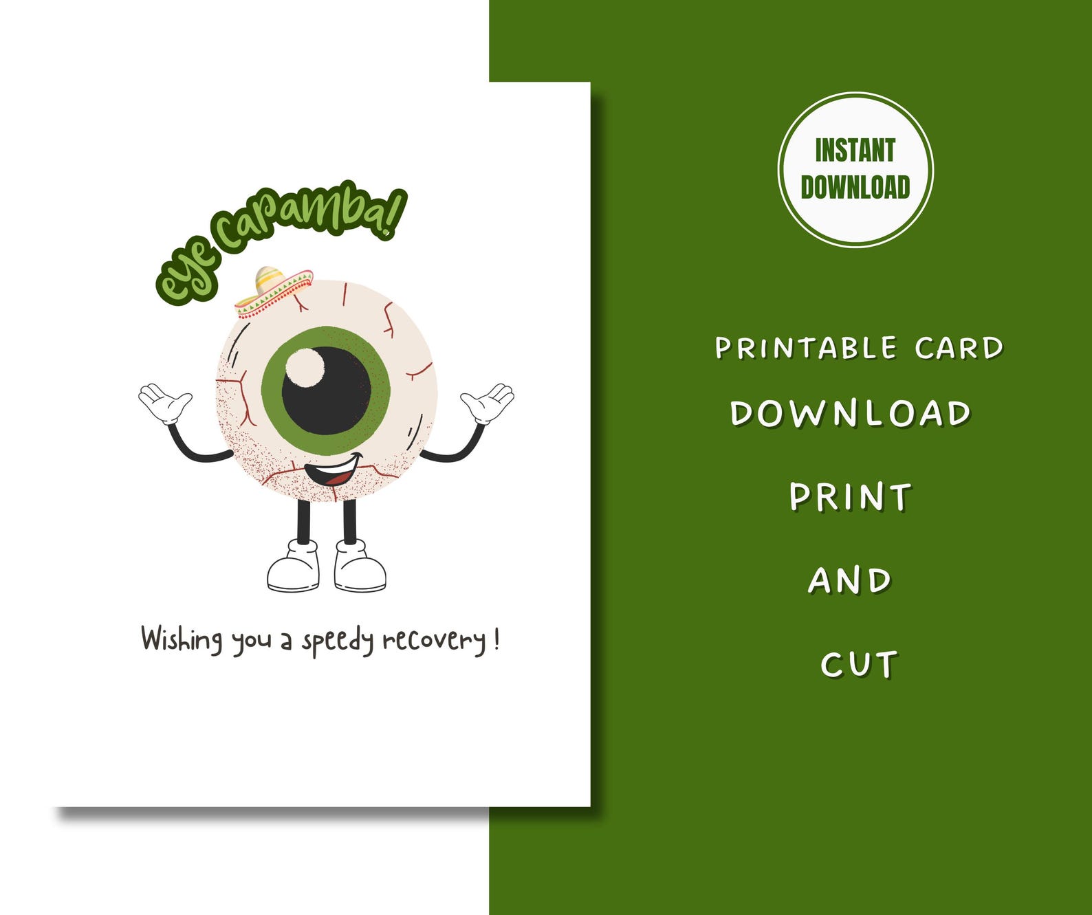 Eye Surgery Get Well Card: Funny Cataract Recovery Gift (instant ...