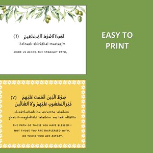 Surah Al Fatiha Flashcards: Quran Learning Cards for Muslim Kids ...