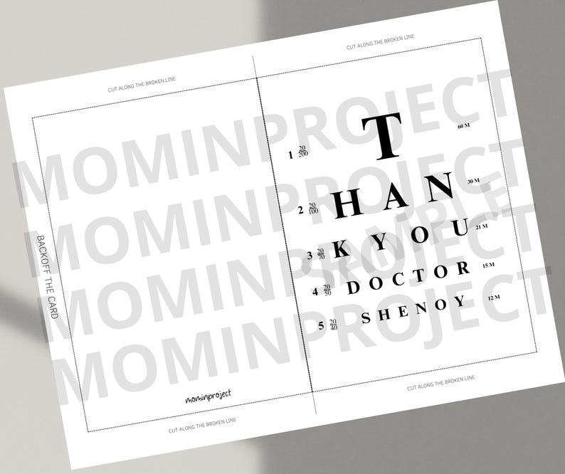 Personalized Eye Doctor Thank You Card, Gift for Optometrist, National ...