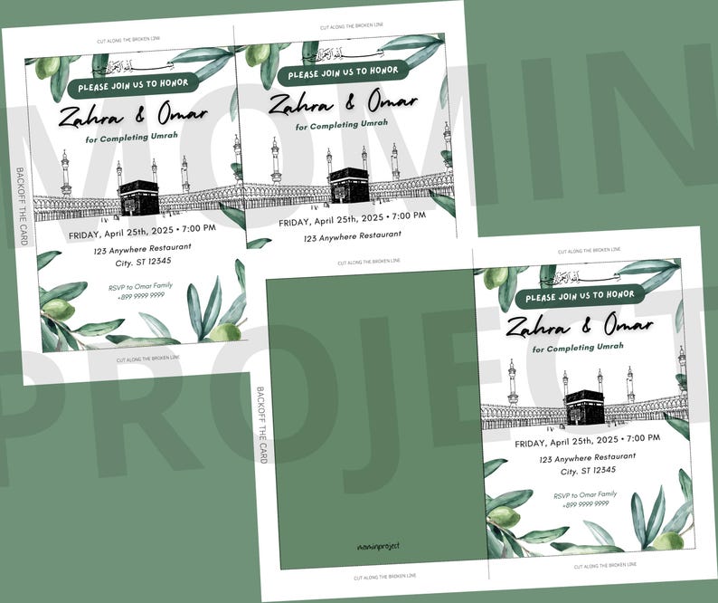 Umrah Party Invitation, Hajj Party, Umrah Gifts, Muslim Invite, Virtual ...