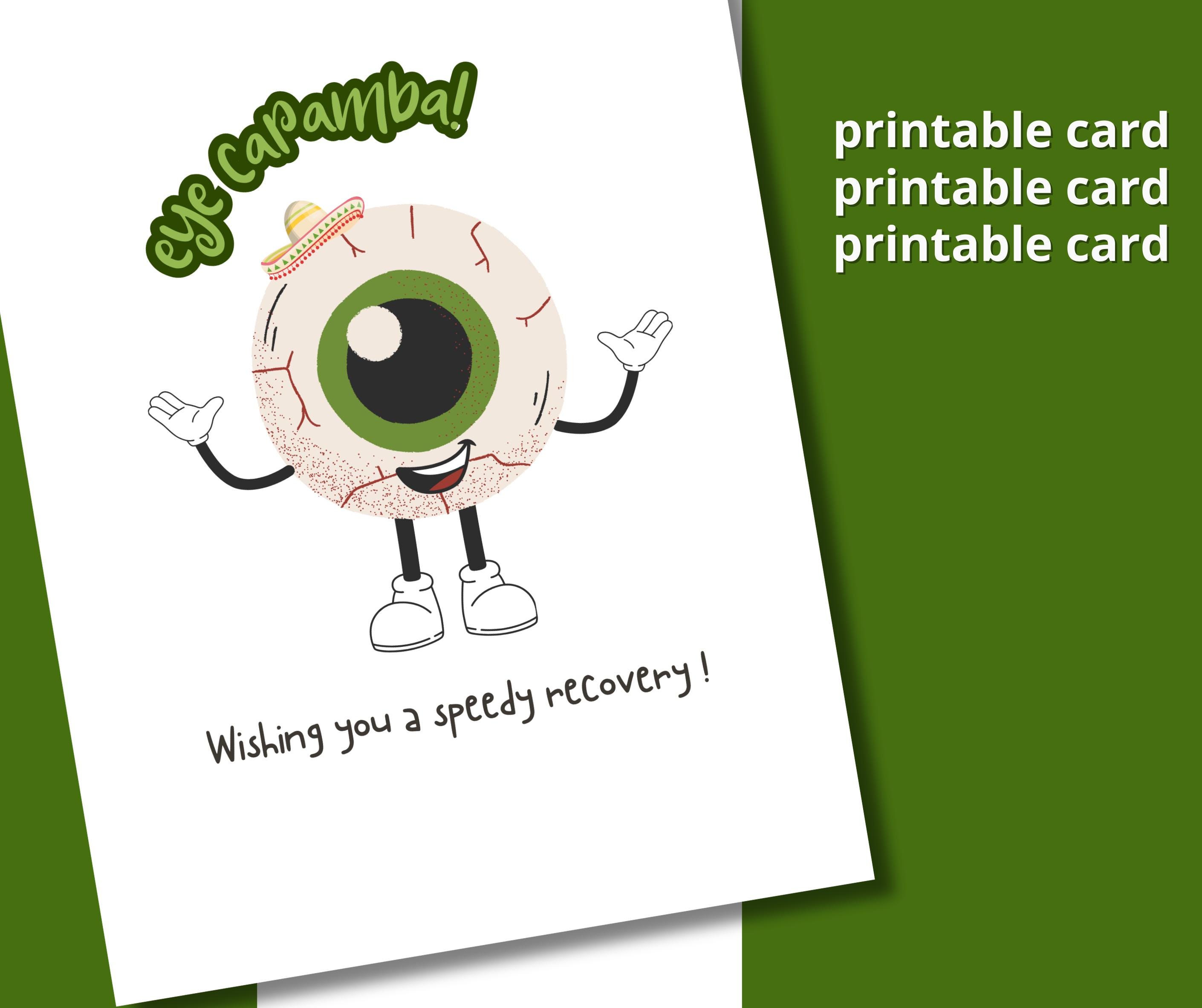 Eye Surgery Get Well Card: Funny Cataract Recovery Gift (instant ...