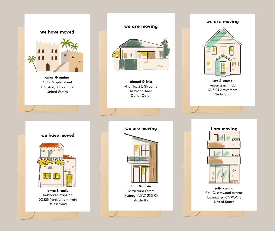 Personalized New House Address Cards, We Have Moved, We're Moving, I'm ...