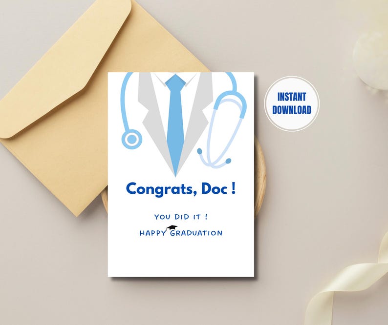 Congrats Doctor! Happy Graduation, Greeting Card, Medical Student ...
