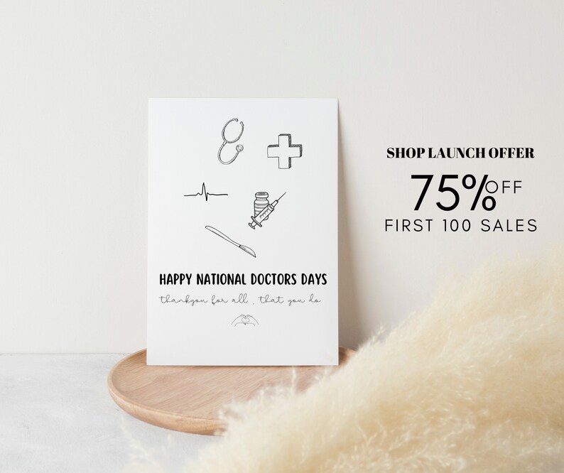 Happy National Doctor's Day Card and Medical Thank You, Doctor Day Gift ...