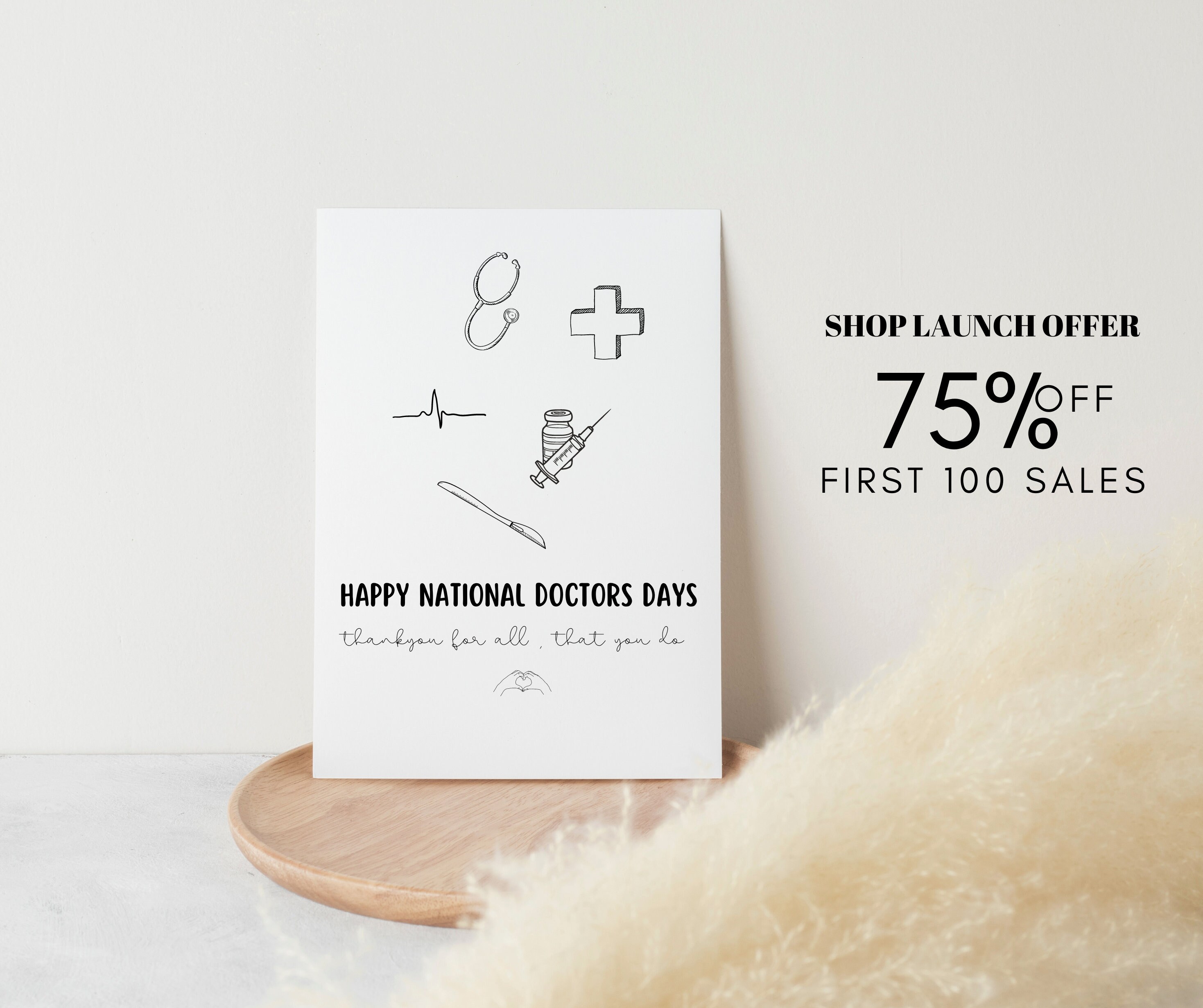 Happy National Doctor's Day Card and Medical Thank You, Doctor Day Gift ...