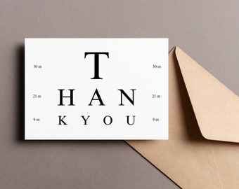 Eye Doctor Thank You Card Surgery Eye Test Glasses Optometrist ...