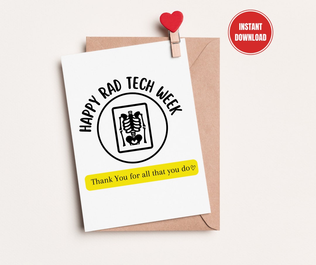Rad Tech Week Printable Card, Radiology Technology Week Gift, Rad ...