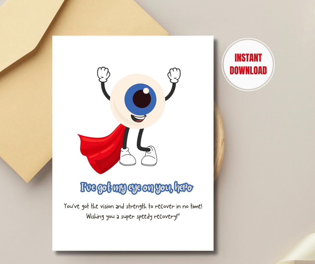 I've Got My Eye on You, Get Well Soon Card, Cute Encouragement Card ...