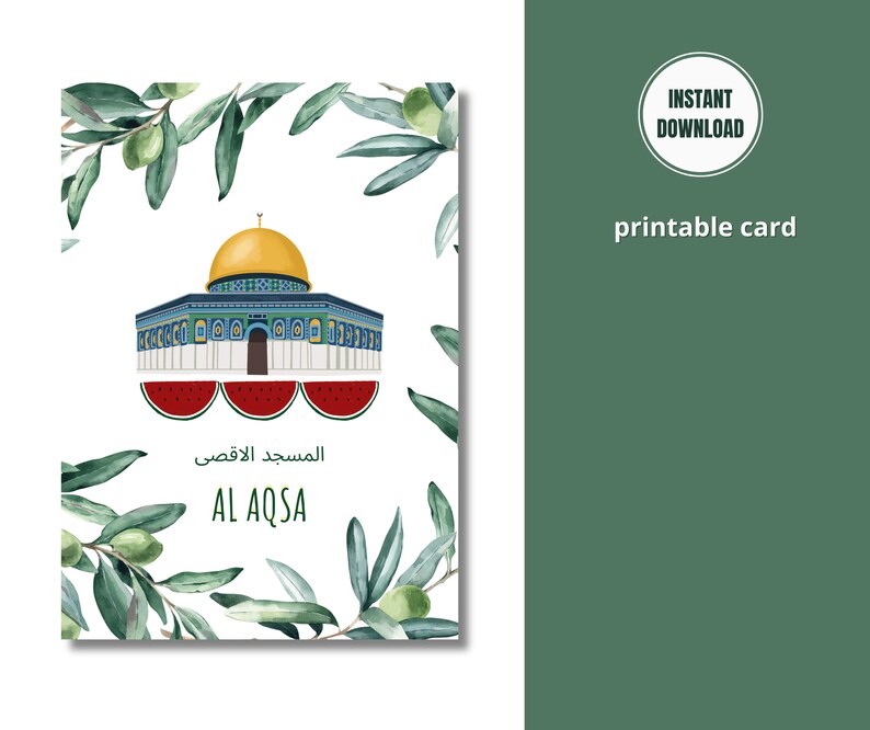Al Aqsa Mosque Card, Dome of the Rock , Palestine Flag, Masjidil Aqsa ...