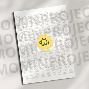 99 Names of Allah Poster: Asmaul Husna Islamic Art (digital Download ...