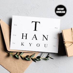 Eye Doctor Thank You Card, Thanks Gift for Optometrist, Optometry ...