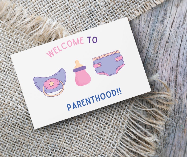 Printable New Parents Card Funny Card Welcome to Parenthood - Etsy
