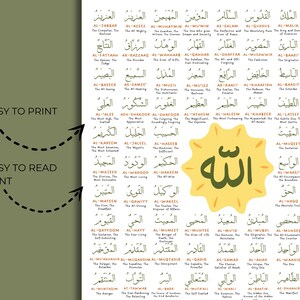 99 Names of Allah Poster: Asmaul Husna Islamic Art (digital Download ...