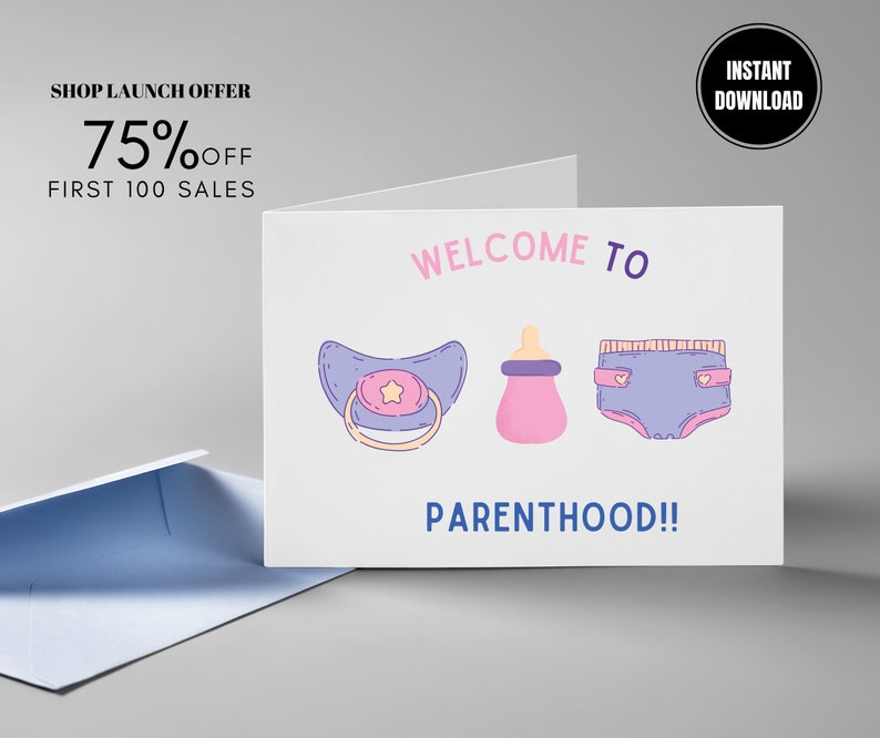 Printable New Parents Card Funny Card Welcome to Parenthood - Etsy
