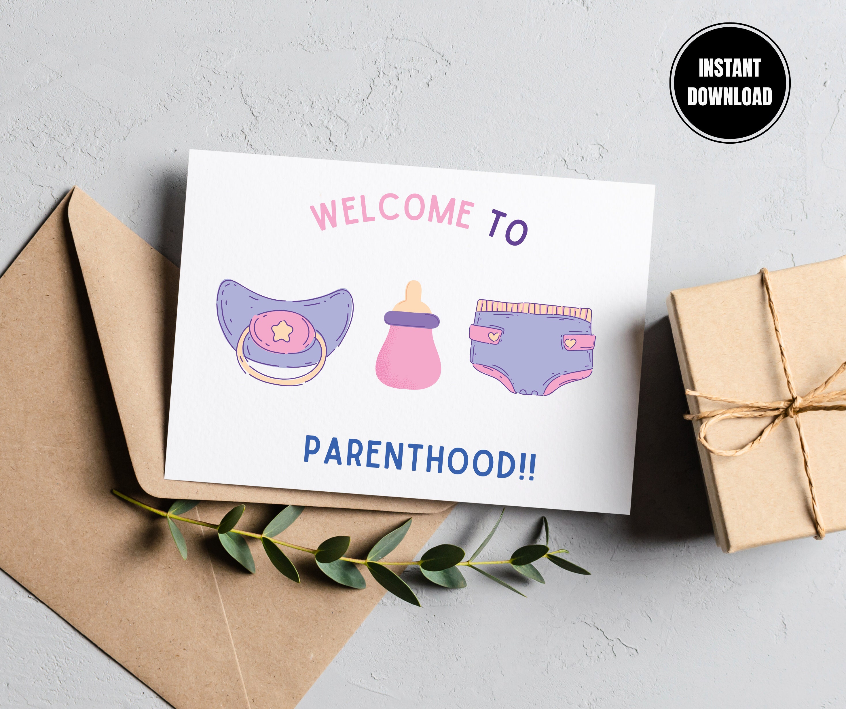 Printable New Parents Card, Funny Card Welcome to Parenthood, Funny ...