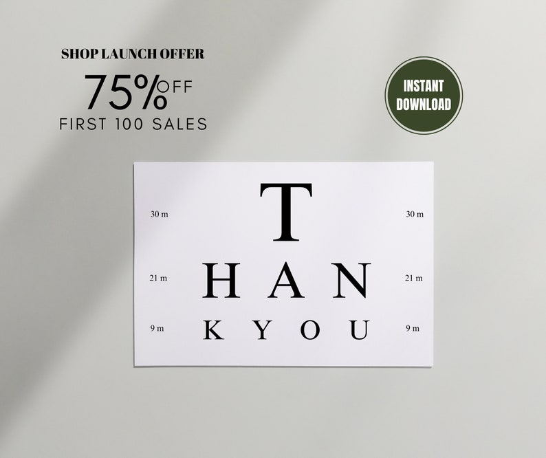 Eye Doctor Thank You Card, Thanks Gift for Optometrist, Optometry ...