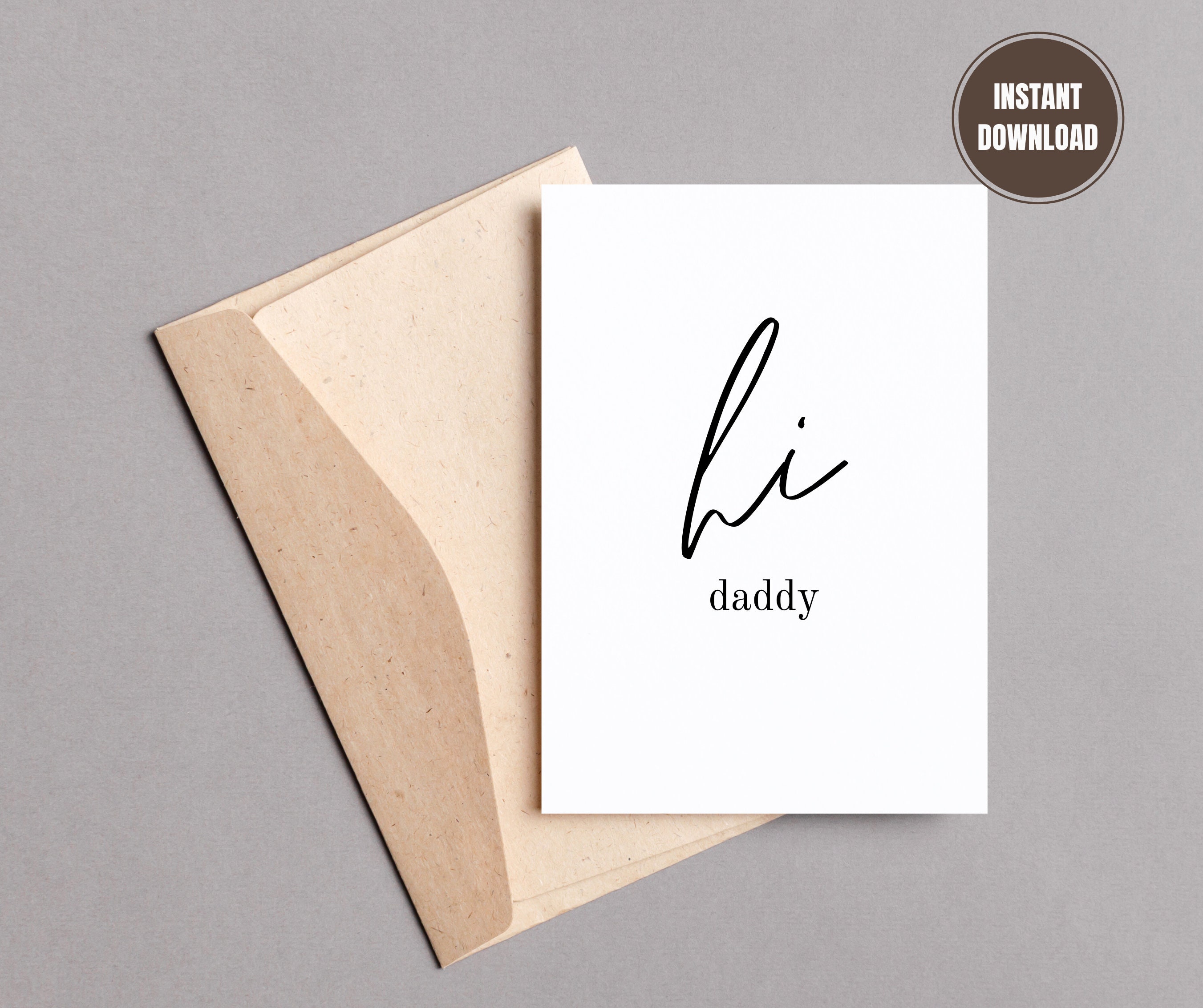 Hi Papa, Daddy Pregnancy Reveal Card, Baby Announcement Card, Surprise ...