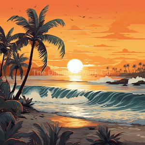 12 High Quality Designs of Tropical Sunsets Jpgs - Digital Print ...