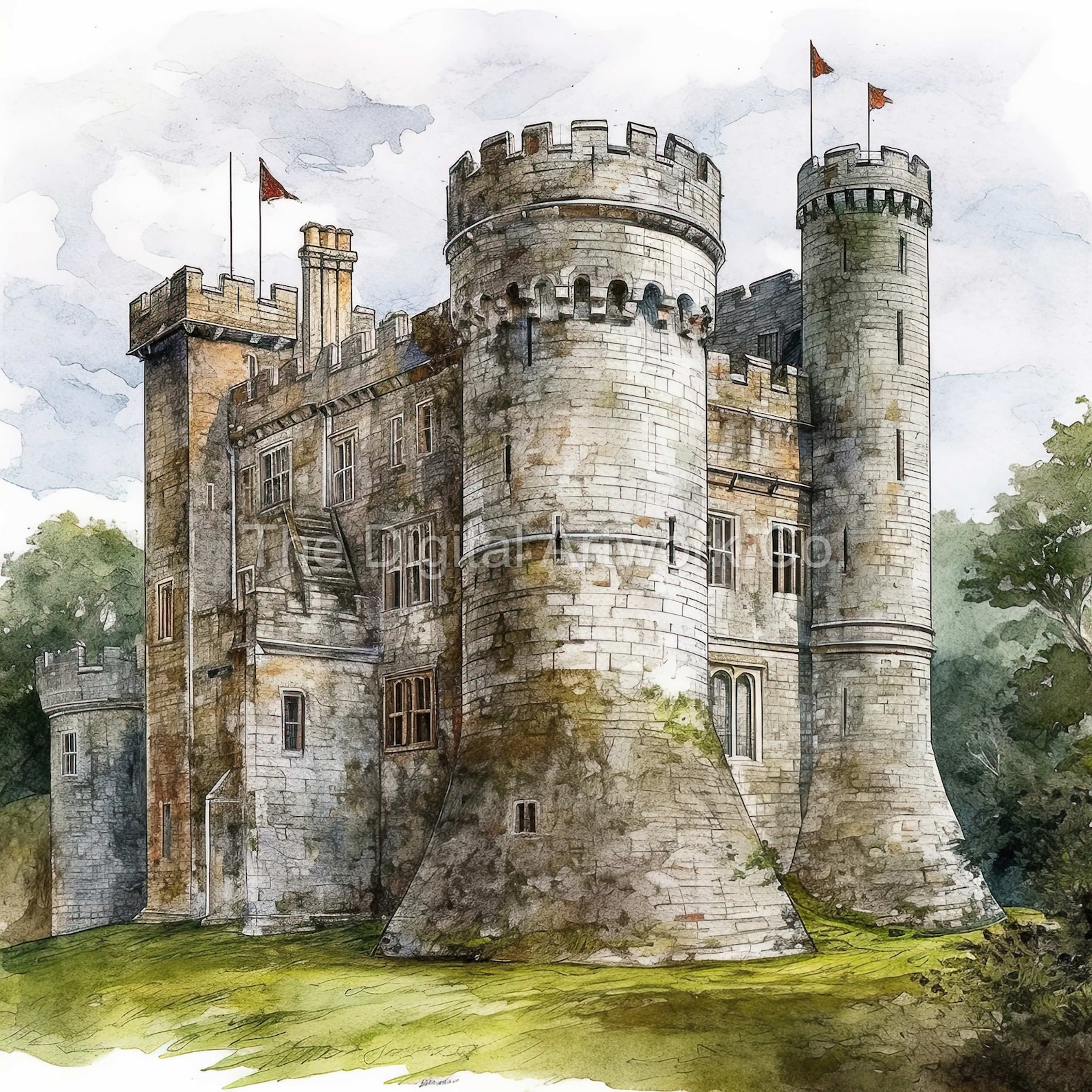 12 High Quality Designs of Castles Clip Art 12 Jpgs Digital - Etsy