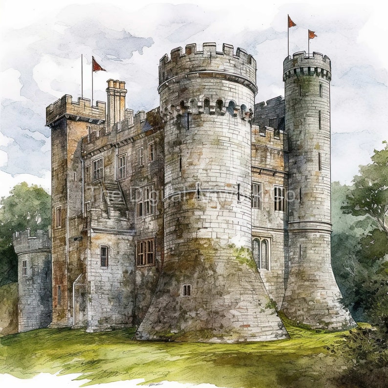 12 High Quality Designs of Castles Clip Art 12 Jpgs Digital - Etsy