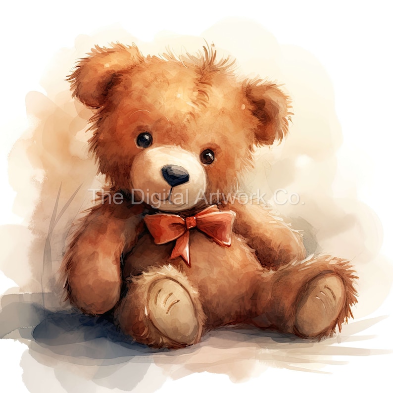 12 High Quality Designs of Watercolour Teddy Bears Art 12 Jpgs - Etsy