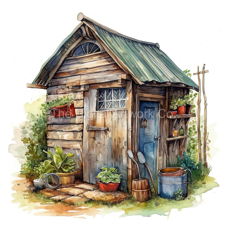 12 Designs of Garden Sheds Clip Art 12 High Quality Jpgs - Etsy UK