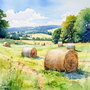 12 High Quality Designs of Summer Hay Bales Backgrounds Jpgs Digital ...