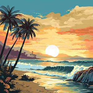 12 High Quality Designs of Tropical Sunsets Jpgs - Digital Print ...
