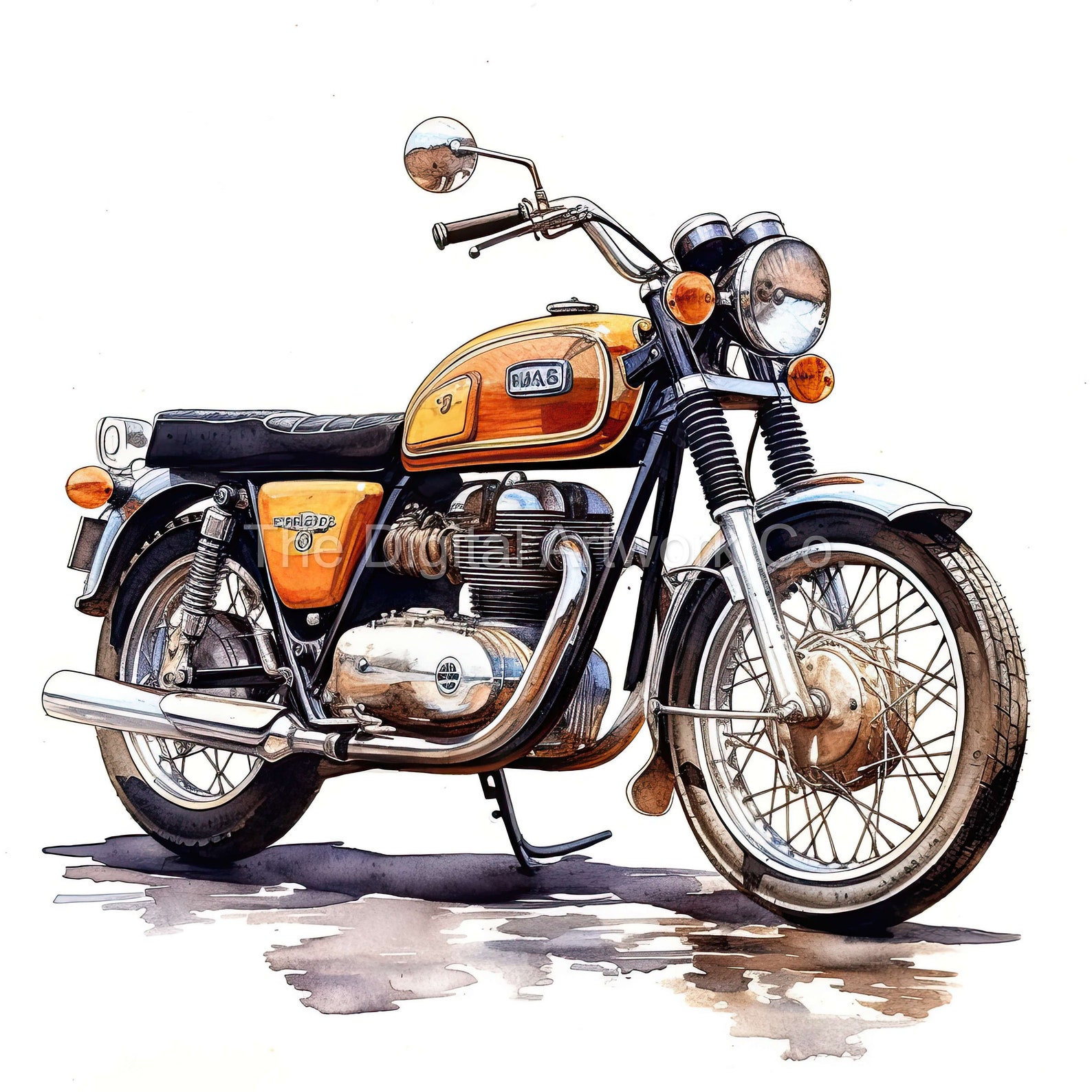 12 High Quality Designs of Classic Motorcycles Clip Art 12 - Etsy