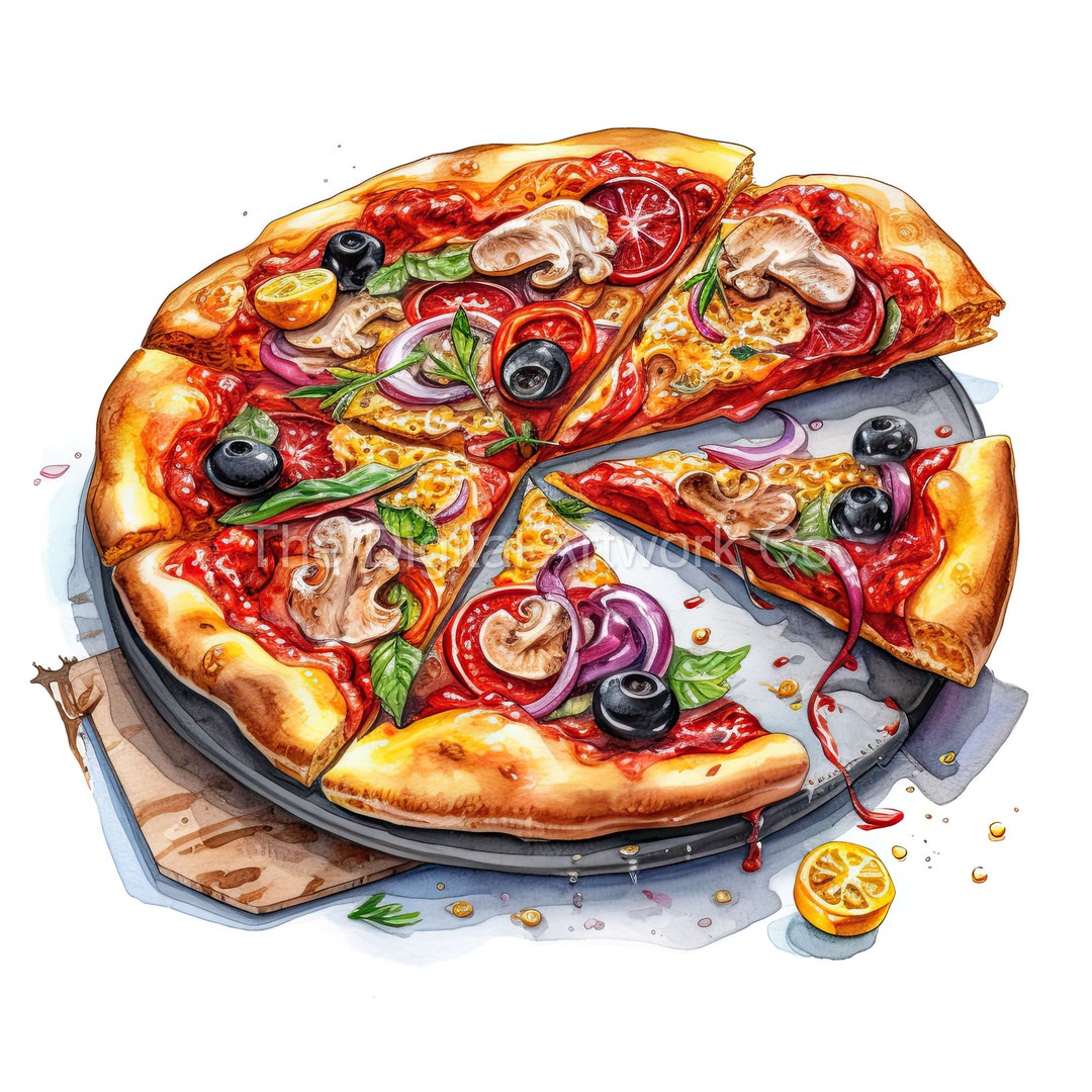 12 High Quality Designs of Pizza Clip Art 12 Jpgs - Digital Print ...