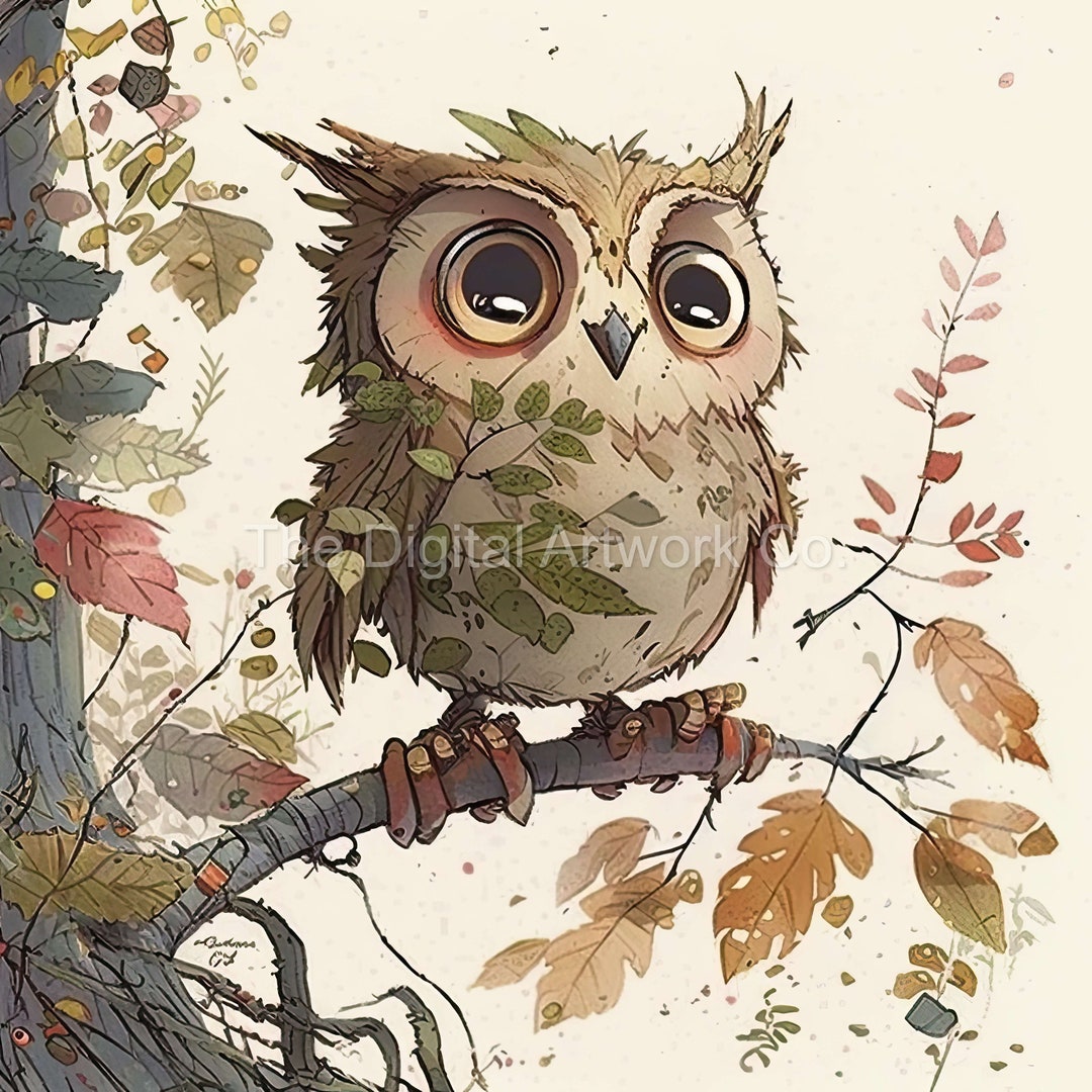 12 High Quality Designs of Autumn Owls Clip Art 12 Jpgs - Digital Print ...