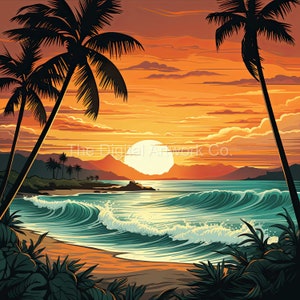 12 High Quality Designs of Tropical Sunsets Jpgs - Digital Print ...