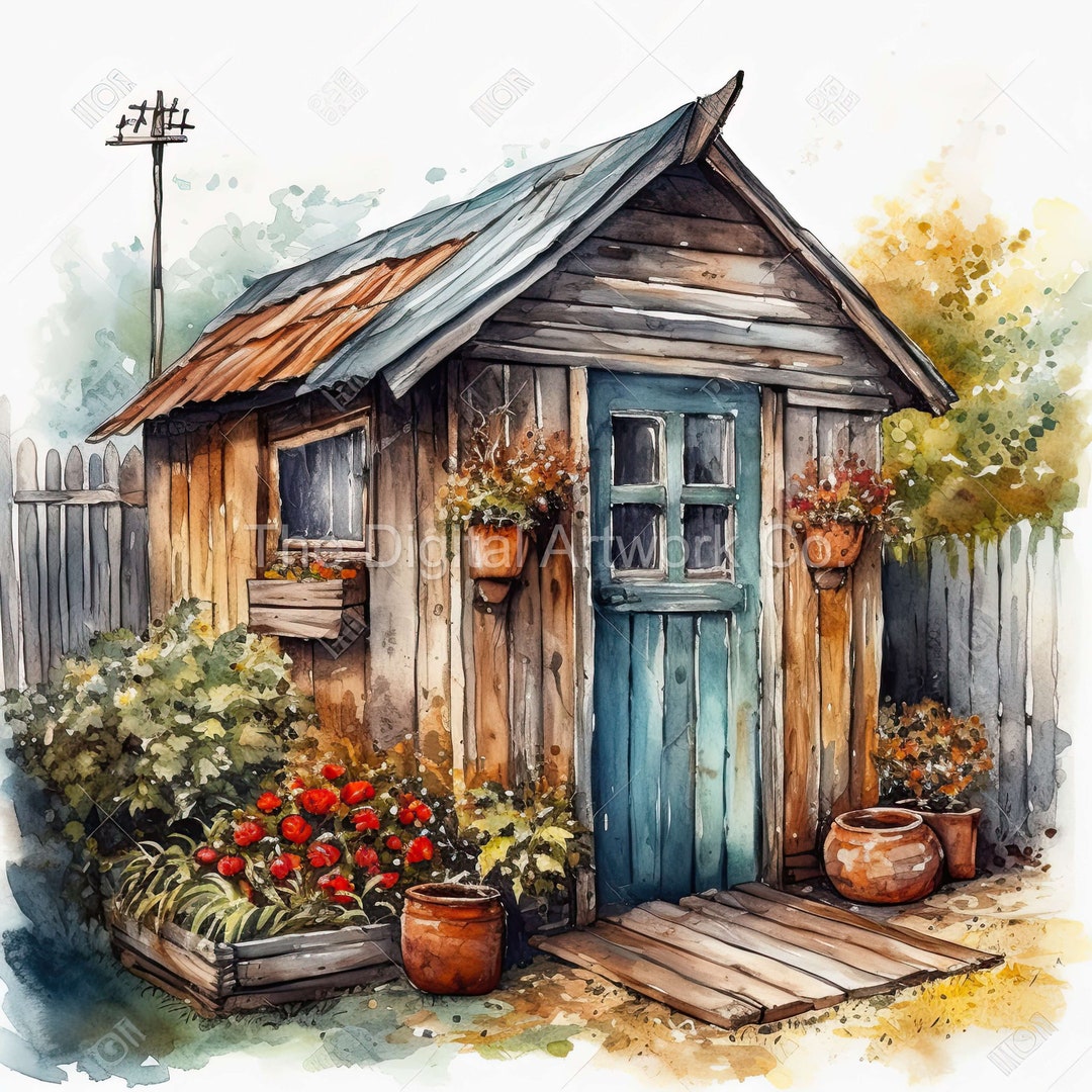 12 Designs of Garden Sheds Clip Art 12 High Quality Jpgs - Etsy UK