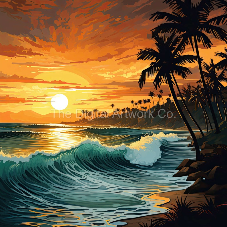 12 High Quality Designs of Tropical Sunsets Jpgs Digital - Etsy