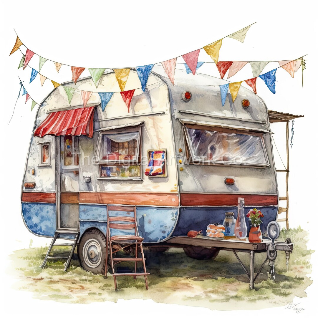 12 High Quality Designs of Cosy Caravans Clip Art 12 Jpgs - Digital ...