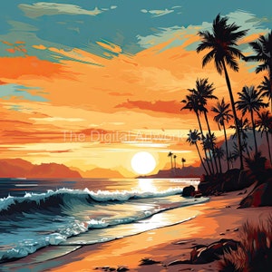 12 High Quality Designs of Tropical Sunsets Jpgs - Digital Print ...