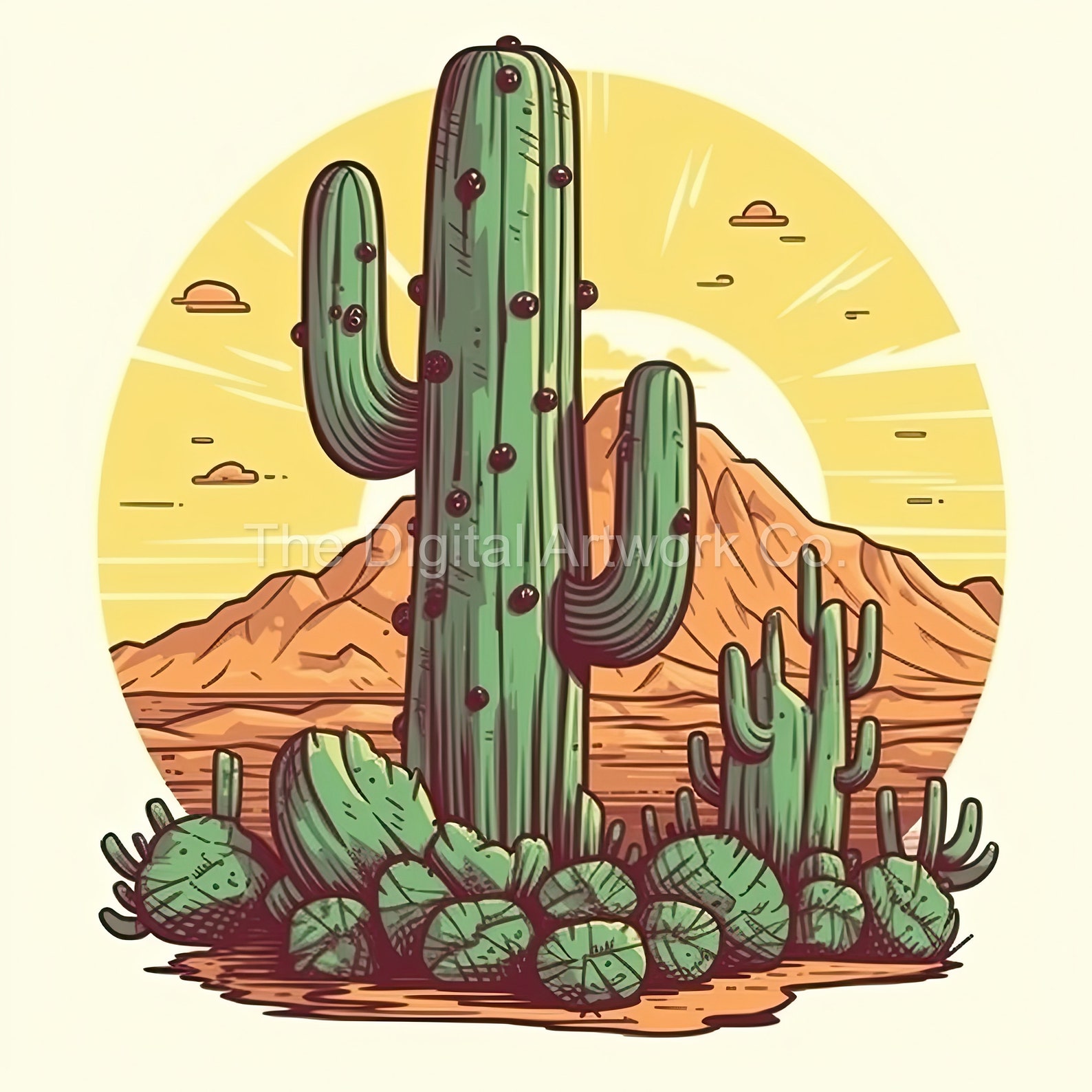 Desert Cactus Clip Art 12 High Quality Jpgs Digital Planner - Etsy UK