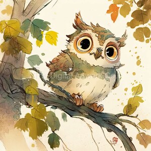 12 High Quality Designs of Autumn Owls Clip Art 12 Jpgs - Digital Print ...